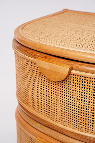 Handmade Bedside Table with Drawers, Night Stand, End Table, Baby Keepsake, Nursery Decor, Bohemian, Rattan Seagrass