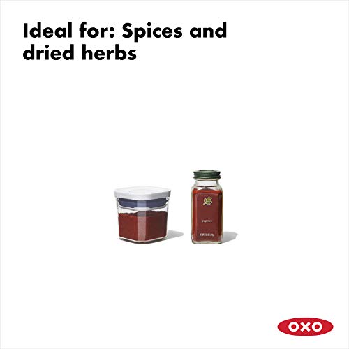 OXO Good Grips 6 Piece(3 Containers & 3 Scoops) Large Canister Set with Scoops, 4.4 qt each, White & 3-PC Small Square Short POP Container Set, White & Good Grips 4-Piece Mini POP Container Set