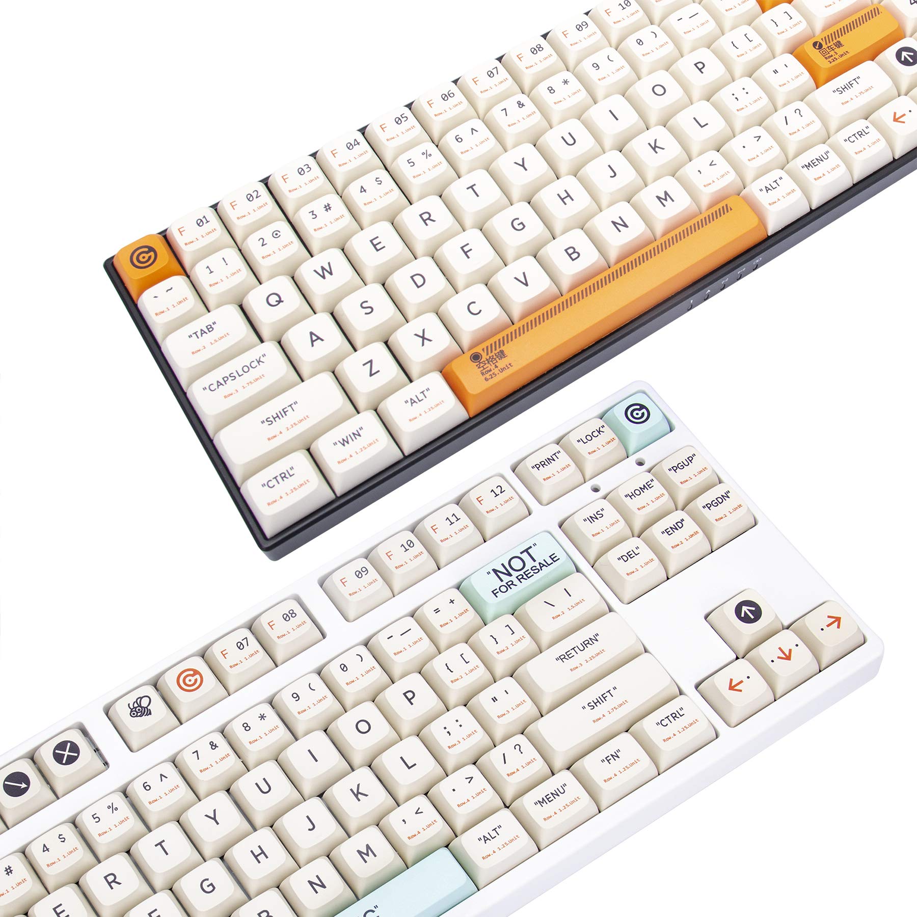 Tokey 144 Keys Set XDA Profile Custom Keycaps PBT Dye Sublimation ANSI Layout Keycaps Set for Gateron Kailh Cherry MX Switches Mechanical Gaming Keyboards (Plastic Theme)