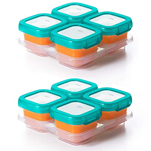 OXO Tot Baby Blocks Food Storage Containers, Teal, 4 Ounce - Set of 2