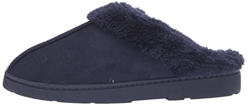 MUK LUKS Women's Polysuede Clog Slipper, Royal Blue, Large