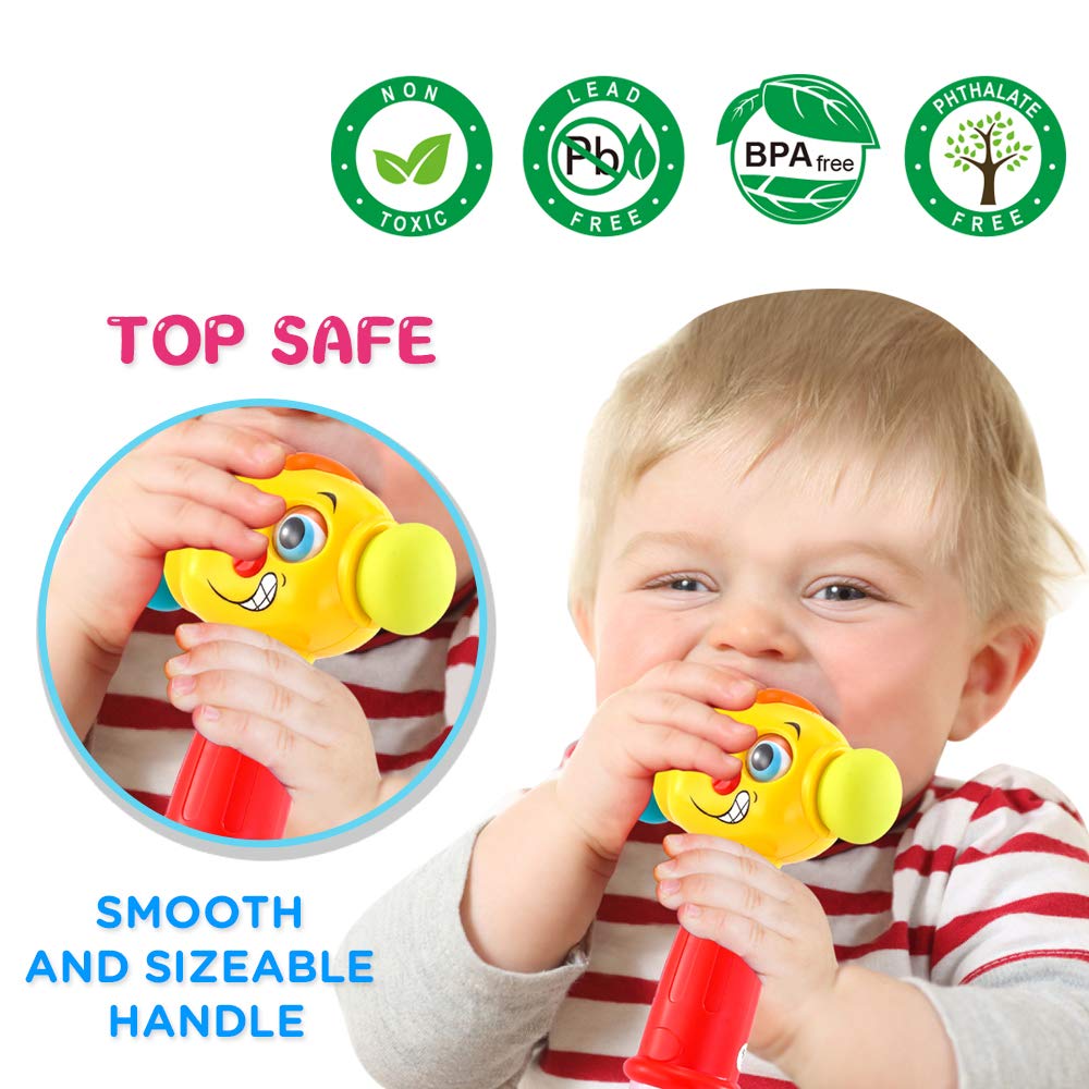 VATOS Musical Light Hammer Toy for Babies 12-18 Months - Infant Hammer with Sounds and Lights for 1 Year Olds