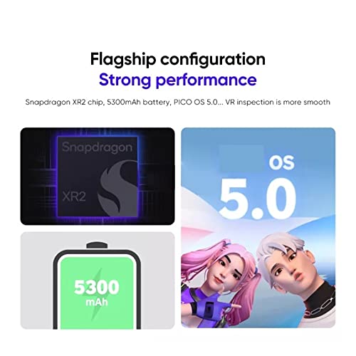 Game Accessories Compatible with Pico 4 VR Glasses All-in-One Virtual Reality 3D 4K Display .P4 VR Headset Steam VR Compatible with Metaverse Games XR2 Chip 2022 ( Color : 128G suit2 )