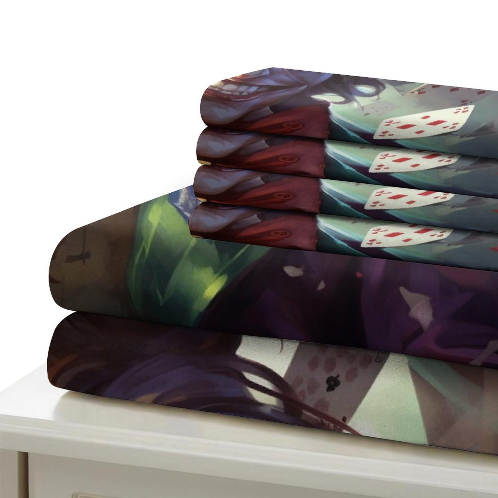 Joker Playing Card Bedding Set 3D Printedmagical Characters Comforter Covers Duvet Cover Quilt Cover with Pillowcases 3 Pieces Microfiber for Childrens And Adults with Zipper Closure Full(203x228cm)