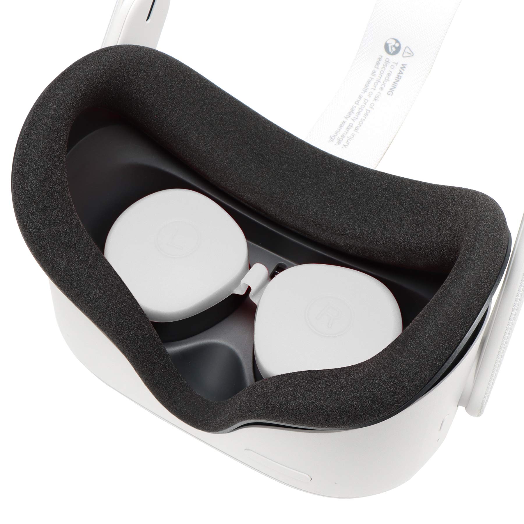 VR Face Silicone Cover Mask Combo with Protective Lens Cover for Quest 2 Headset Face Pad Cushion Accessories Set Sweatproof Lightproof by X-super Home (White, Quest 2)