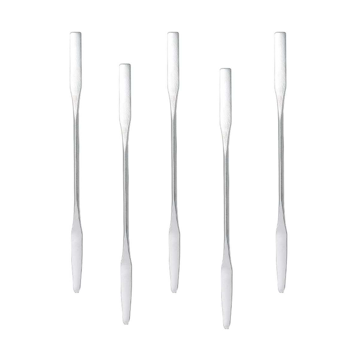 Makeup Spatula, 5Pcs Metal Cosmetic Spatulas Stainless Steel Depotting Mixer Spatula Double-Headed Beauty Spatula Mixing Tool for Cosmetics Beauty Accessories Home Salon
