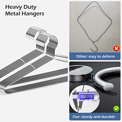 SLEEPING LAMB Metal Hangers 100 Pack Clothes Hangers - Coat Hangers for Closet-16.4 inch Stainless Steel Heavy Duty Hangers for Suits, Shirts, Pants