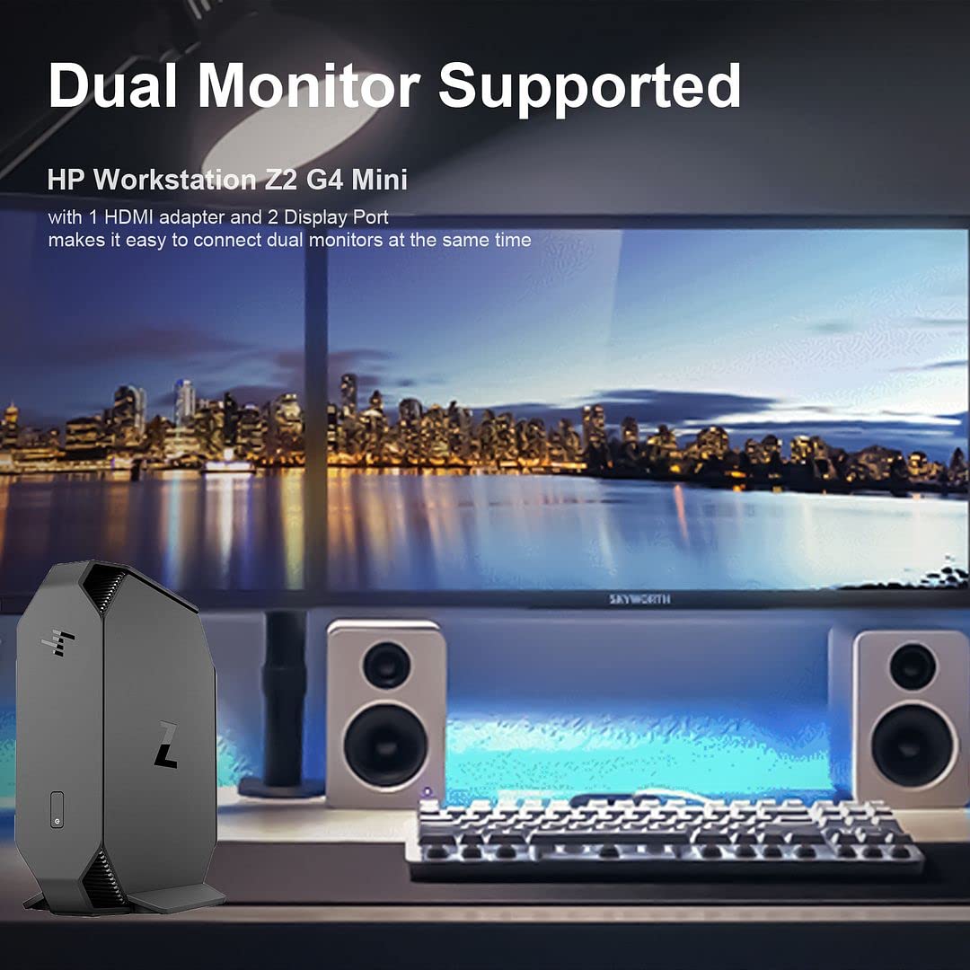 HP Z2 Mini G4 Workstation Desktop Micro PC,Core i9 Intel 9th Win 11 Tiny Computer ,32GB DDR4 Ram,2TB NVMe M.2 SSD + 1TB HDD,Built in Wifi,BT,DP,Wireless K&M,TJJ Mouse Pad (Renewed)