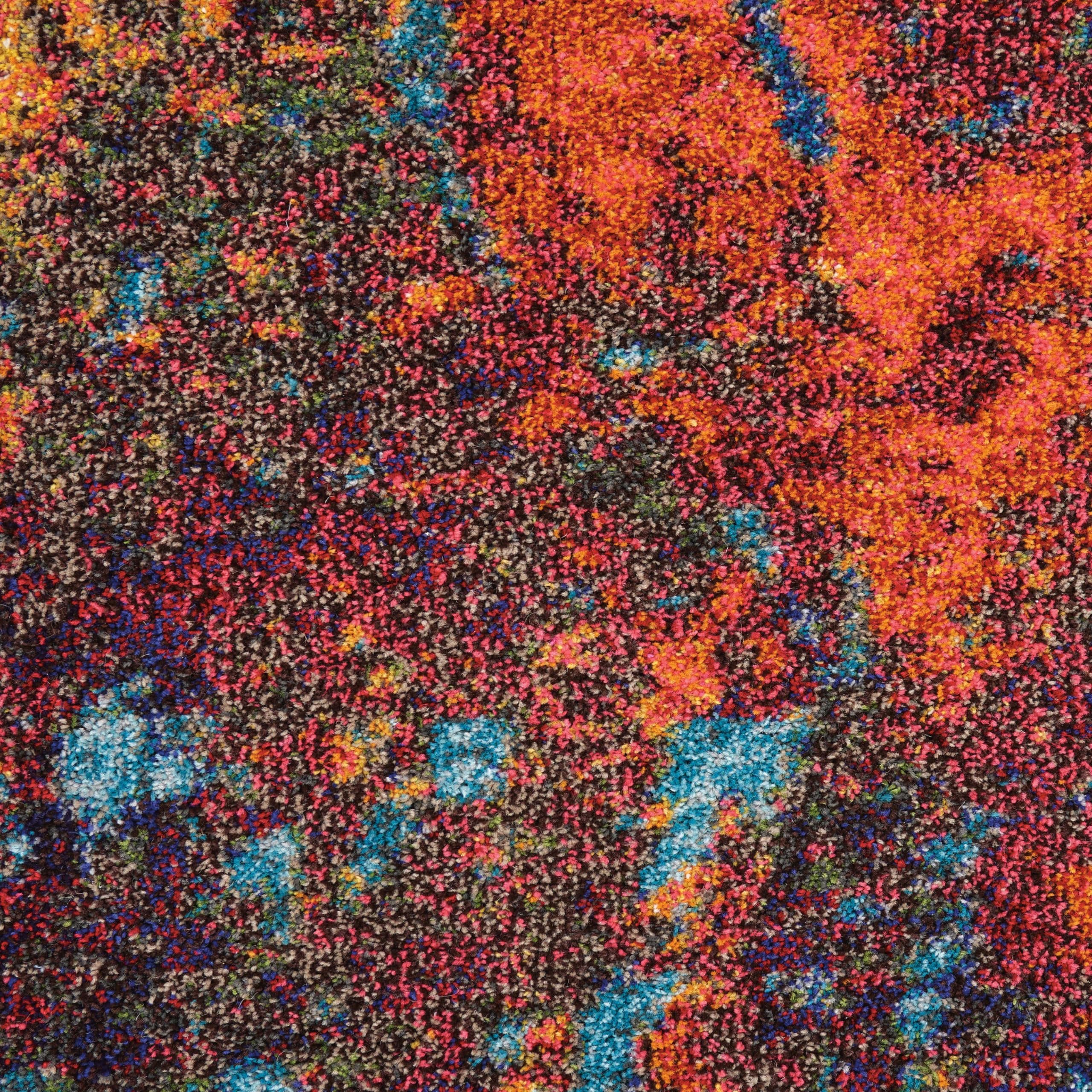 Nourison Celestial Red/Blue Atlantic 7'10" x 10'6" Area -Rug, Contemporary, Abstract, Easy -Cleaning, Non Shedding, Bed Room, Living Room, Dining Room, Kitchen, (8' x 11')