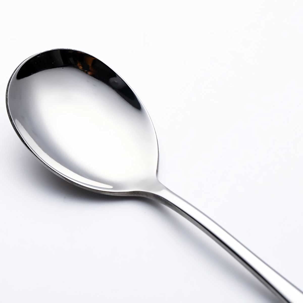 Goeielewe Pack of 2 Salad Spoon and Fork Salad Server Set, Stainless Steel Salad Serving Set, 7.7-Inch Serving Spoon and Fork Set for Salad, Gravies, Fruits, Soup or Pasta (Silver)