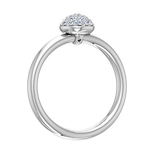 FINEROCK 1/4 Carat Prong Set Diamond Cluster Ring Band in 14K White Gold (Ring Size 7)