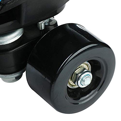DUBUK Roller Skates Light Up Wheels, Graffiti High-Top Leather Adjustable Hardwearing Double Row Roller Skates with Illuminated Wheels for Boys and Girls (Black b,41)