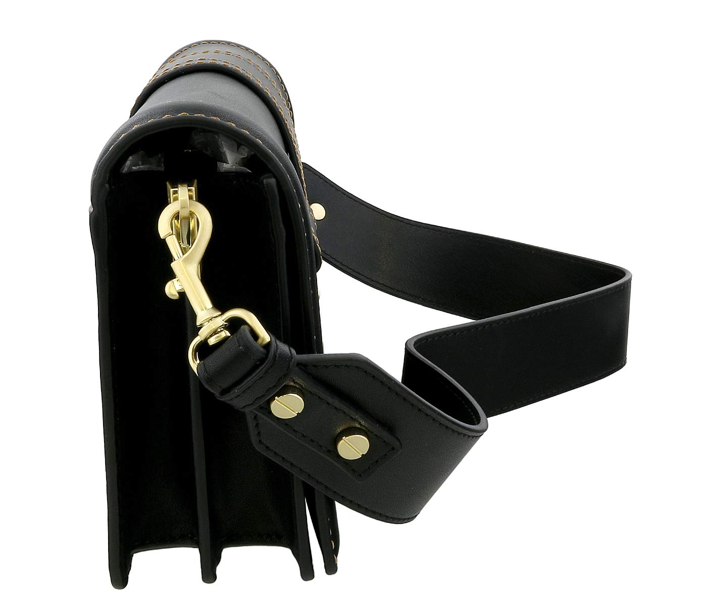 Versace Jeans Couture Black Black Buckle Crossbody Bag for Womens