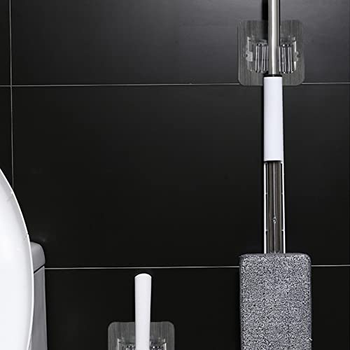 ILJNDTGBE 4 Pack Mop and Broom Holder Wall Mount,Broom Holder Wall Mount self Adhesive,Broom Organizer Wall Mount for Cleaning Room Garden House Kitchen Bathroom Closet Organization (White)