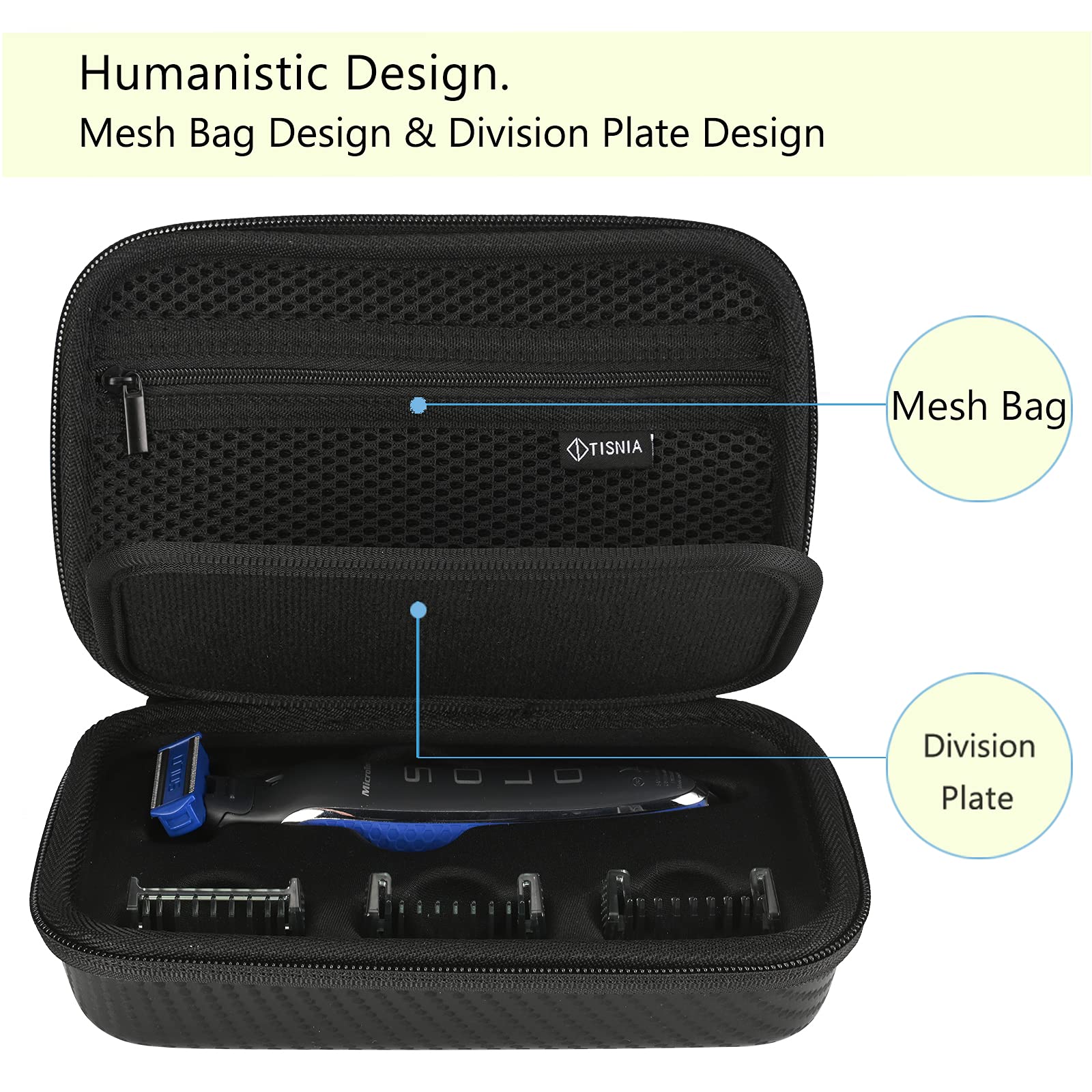 Tisnia Case for, Micro Touch Solo, Men's Rechargeable Full Body Hair Trimmer, Shaver and Groomer - (Texture,Only Case)