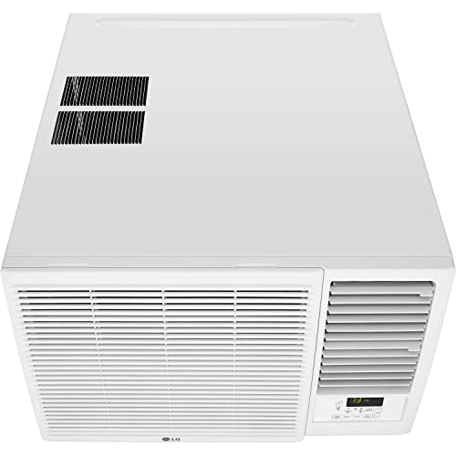 LG 18,000 BTU Window Air Conditioner with Supplemental Heat, Cools 1,000 Sq.Ft. (25' x 40' Room Size), Electronic Controls with Remote, 2 Cooling, Heating & Fan Speeds, Slide In-Out Chassis, 230/208V