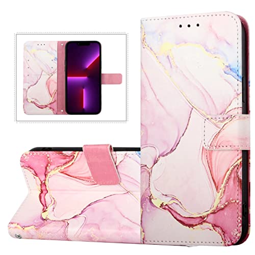 FTRONGRT Case for Tecno Spark 8P, with Mobile Phone Holder, Fall-Proof, Suitable for Tecno Spark 8P Folding Mobile Phone Leather Protective Shell.Rose Gold