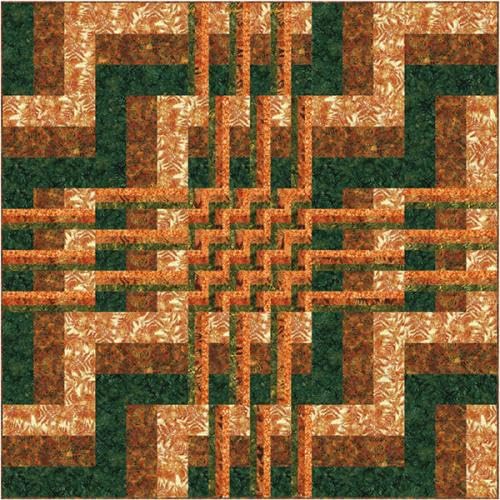 Hoffman Bali Batik Autumn Trail Fern, Fabric by The Yard (Fox)