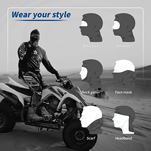YESLIFE Black Ski Mask, Balaclava Face Mask for Men and Women – Skiing, Snowboarding, Motorcycle, UV Protection & Wind Protection