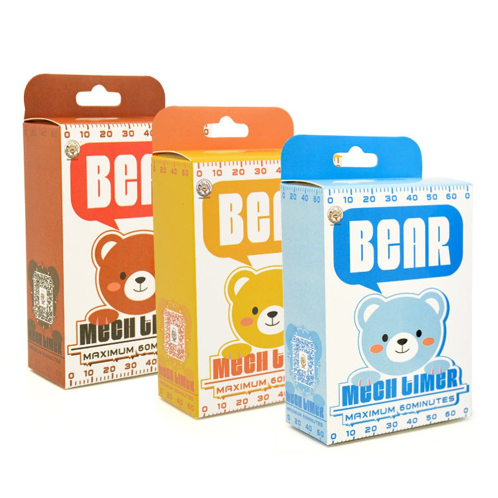 Golandstar Cute Cartoon Bear Timers 60 Minutes Mechanical Kitchen Cooking Timer Clock Loud Alarm Counters Manual Timer (Brown)