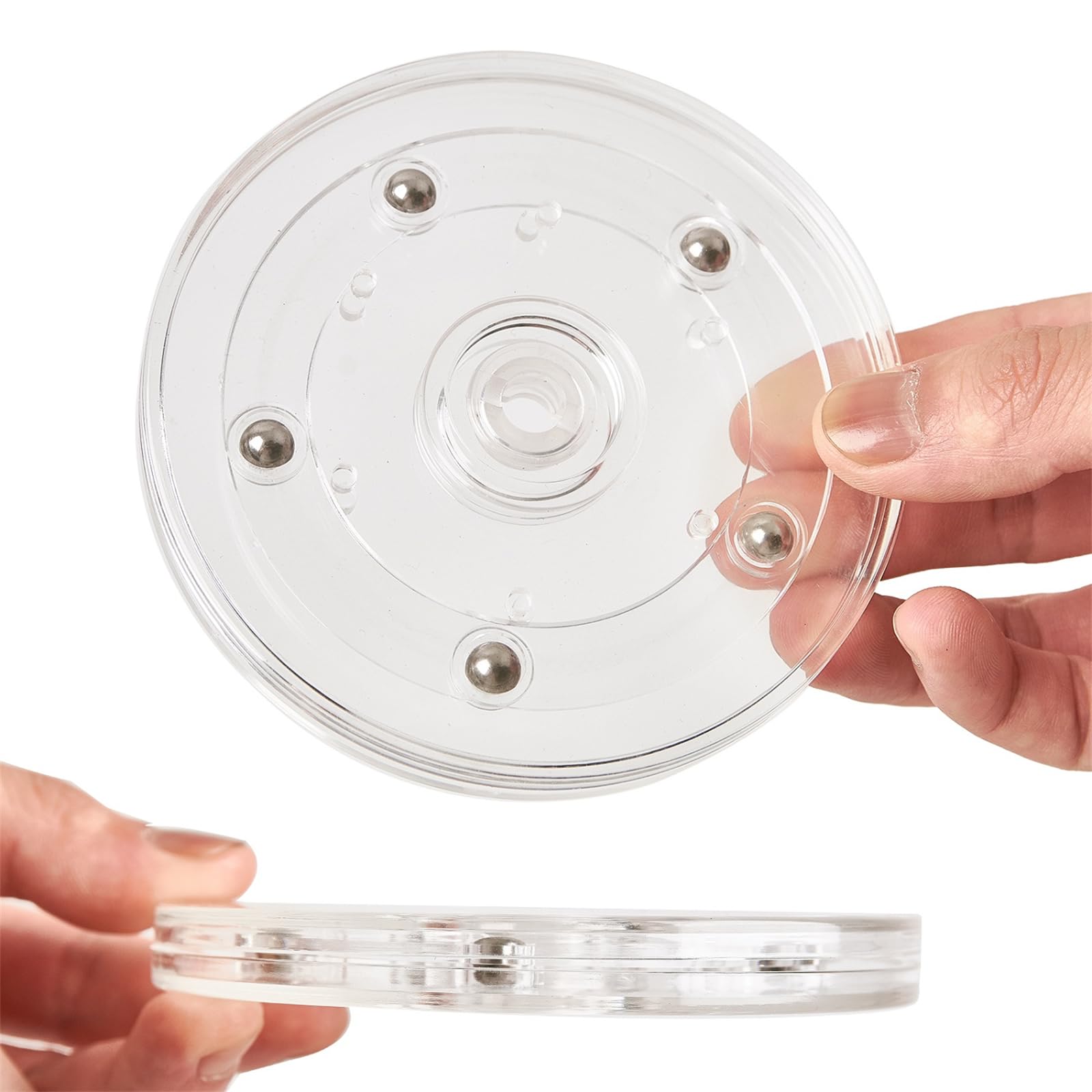 DGTANGYIN 6 inch Small Lazy Susan Turntable Acrylic Ball Bearing Rotating Tray for Spice Rack Table Cake Kitchen Pantry Decorating Bathrooms, 20-lb Load Capacity (360˚ Rotation) – Transparent