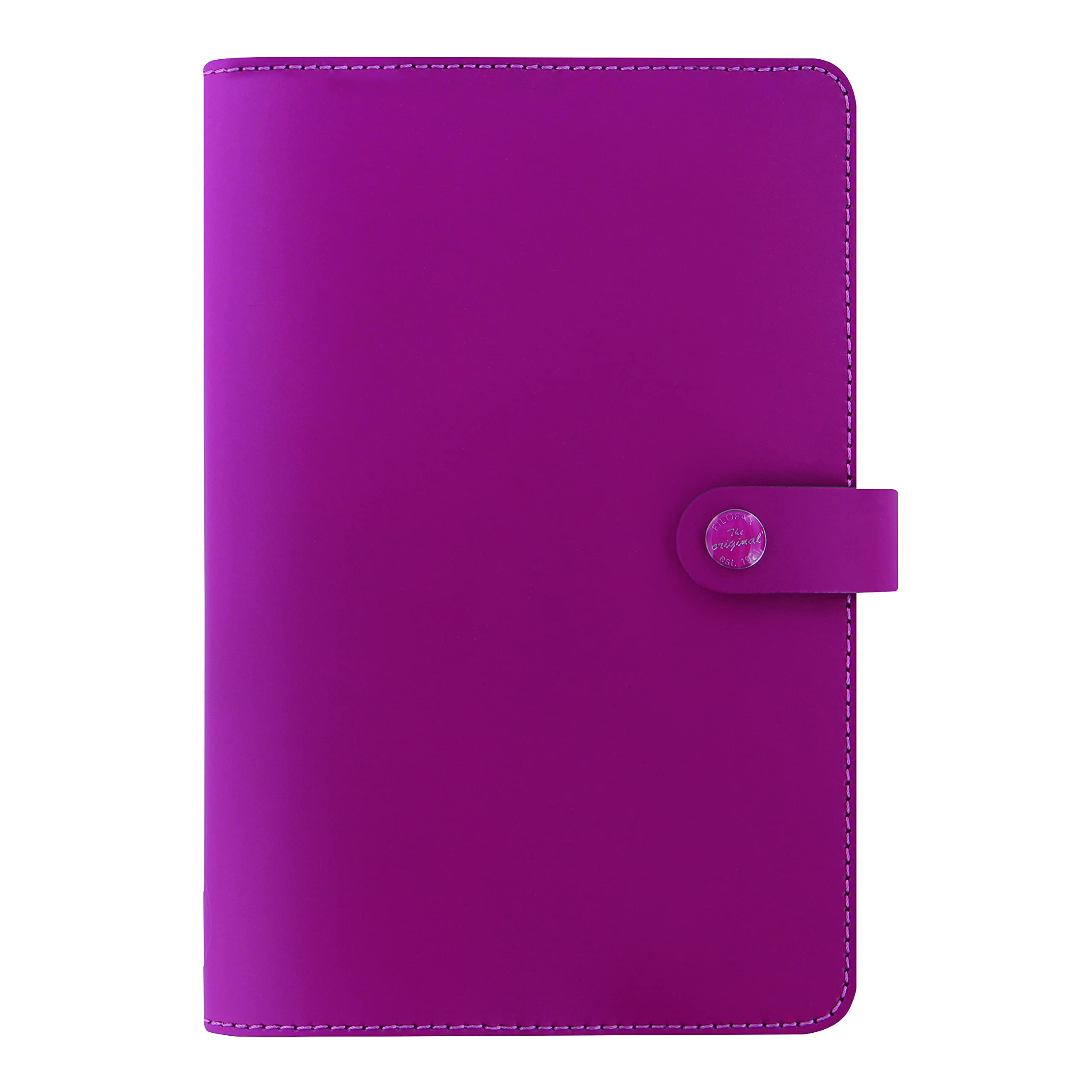 Filofax The Original Organizer, Personal Size, Raspberry - Leather, Six Rings, Week-to-View Calendar Diary, Multilingual, 2022 (C026088-22)