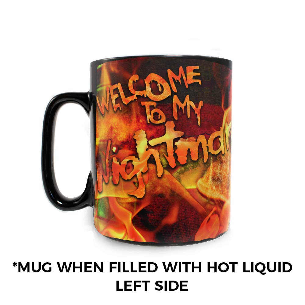 Morphing Mugs A Nightmare On Elm Street β Welcome to My Nightmare β Freddy Krueger Heat Sensitive Clue Mug β Full image revealed when HOT liquid is added - 16oz Large Drinkware