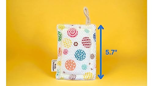 Premium Exfoliating Pad, Scrub, Body Scrubber, Dual-Sided with African Net/Cotton Flannel and Terry Cloth β Bath Shower Sponge-Gets You Clean, Not Just applying Soap β 24 Random Designs (2-Pack)