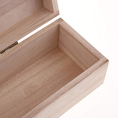 KARFRI Wooden Box with Hinged Lid, Wood Craft Boxes for Art Tool and Brush Storagecoding/19