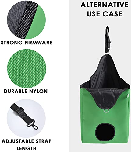 Premium Horse Slow Feed Hay Bag with Metal Snap Fastener and Heavy Adjustable Strap β