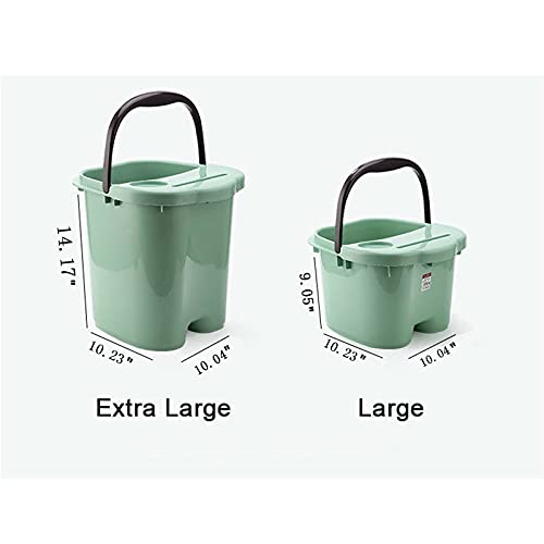 Generic Foot Spa and Massager Bucket, Plastic Foot Tub Massage Bucket Foot Soaking Bath Tub Soaking Feet Suitable for Home Spa Pedicure (XL, GREEN)