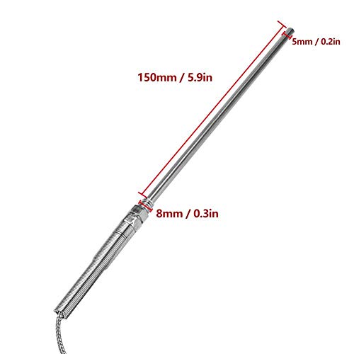 K Type Thermocouple, 0-400 High Temperature Sensor Wire Cable M8 Thread 150mm Probe 1 M 2 M 3 M 4 M 5 M (3M)