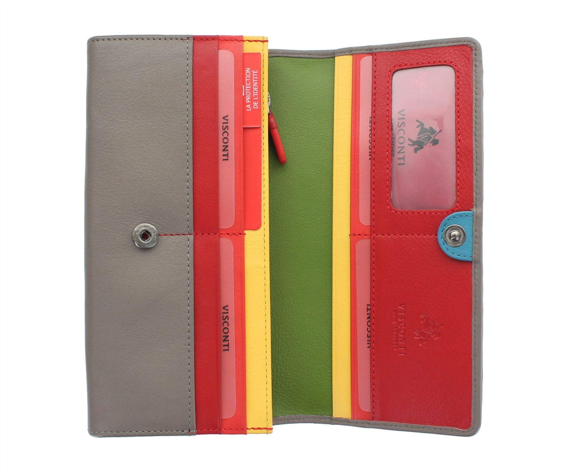Visconti Happy Rainbow Collection Phoebe Leather Purse RFID HR80 Taupe