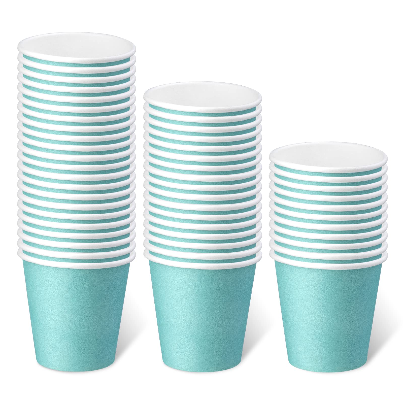 Fedmut (50 Pack 3oz Blue Disposable Paper Cups, Small Bathroom Cups, Mouthwash Cups, Hot Cups, Ideal for Snack, Water, Coffee, Drink, Party,Home.
