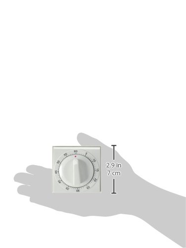 Fox Run Square Timer, 2 x 2.75 x 3 inches, White