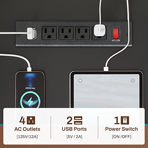 SEDETA L Shaped Gaming Desk, Reversible Computer Desk with Power Outlet and Pegboard, Gaming Desk with Led Lights, Keyboard Tray and Storage Bag for Home Office, Black