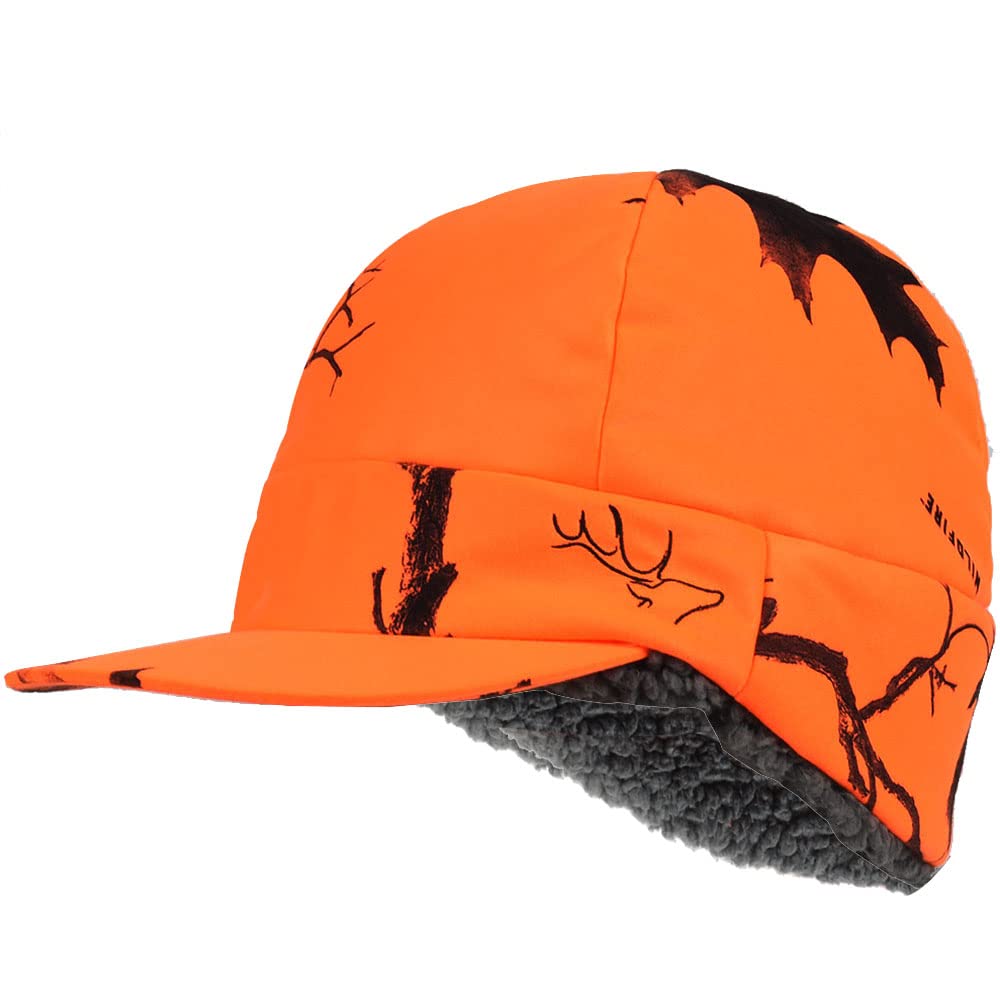 EDTREK mens Extreme Cold Weather Insulated Beanie Flat Brim Waterproof Windproof Backcountry Hunting Hat, Old School Camo, Large