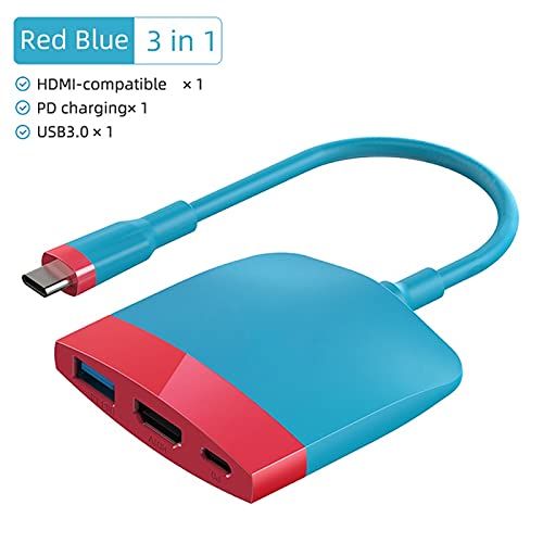 Hubs Switch TV Dock for Portable Docking Station USB C to 4K -Compatible USB 3.0 PD USB Hubs (Color : Black Gray)