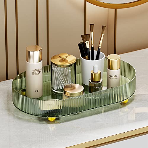 Light Luxury Tray Teacup Storage countertop Makeup Table Tray, Decorative Tray for Coffee Table countertop Kitchen Appetizer Breakfast Bed Bathroom or nightstand(White)