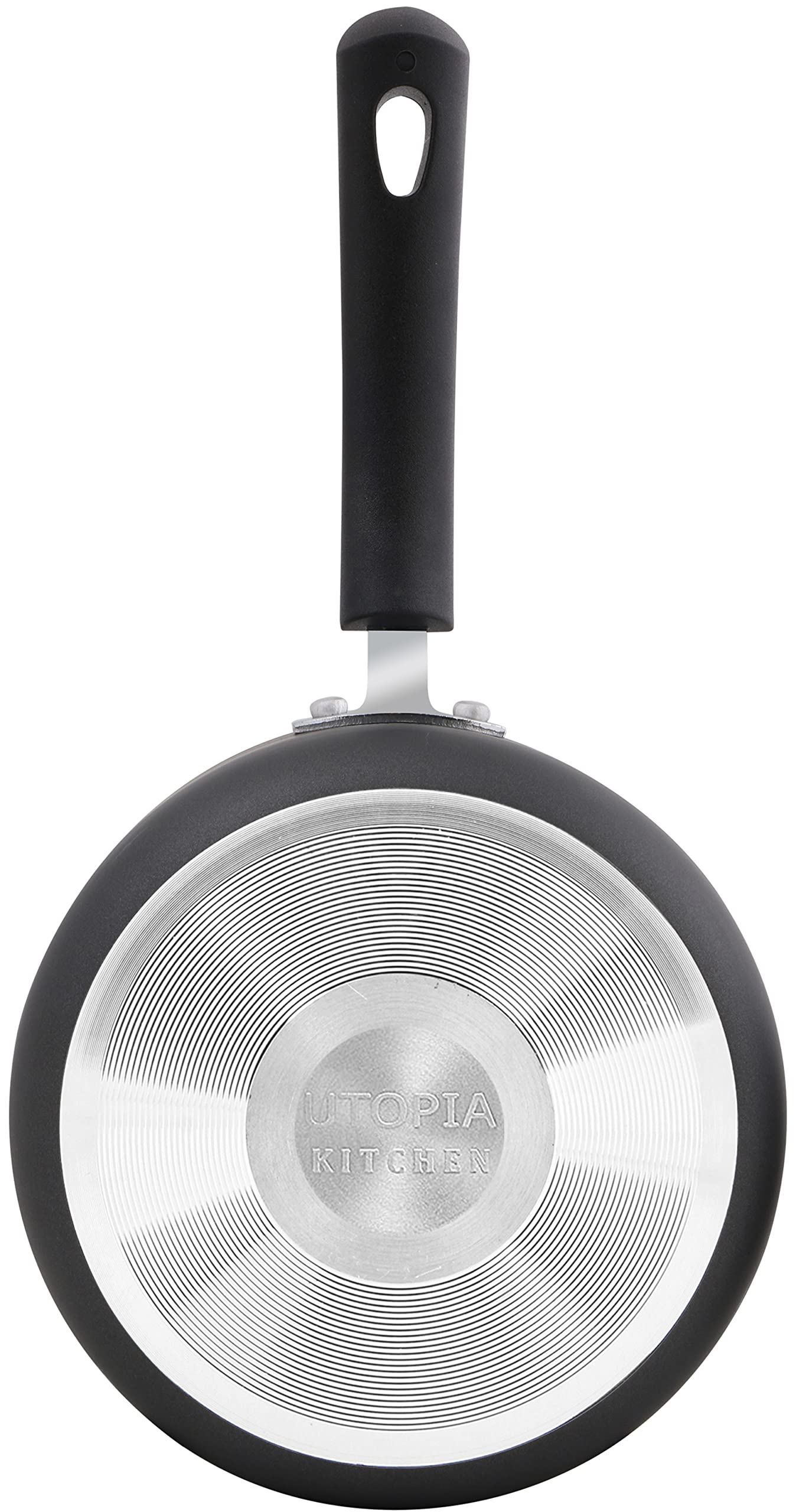Utopia Kitchen 1 Quart Nonstick Saucepan with Glass Lid - Multipurpose Use for Home Kitchen or Restaurant (Grey)