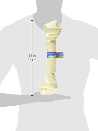 Pet Factory 100% Made in USA Beefhide 13-15" Knotted Bone Dog Chew Treat - Natural Flavor, 1 Count/1 Pack