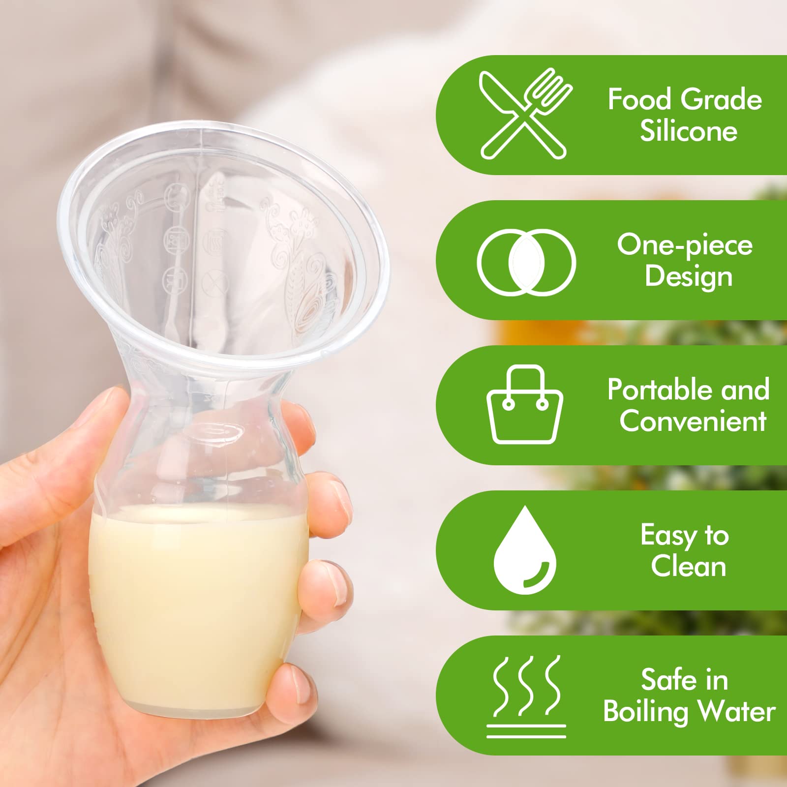 haakaa Manual Breast Pump 4oz/100ml and Glass Baby Bottle 6.3oz/180ml with Anti-Colic Body for Baby Feeding (Variable Flow Nipple, 6m+, Grey)