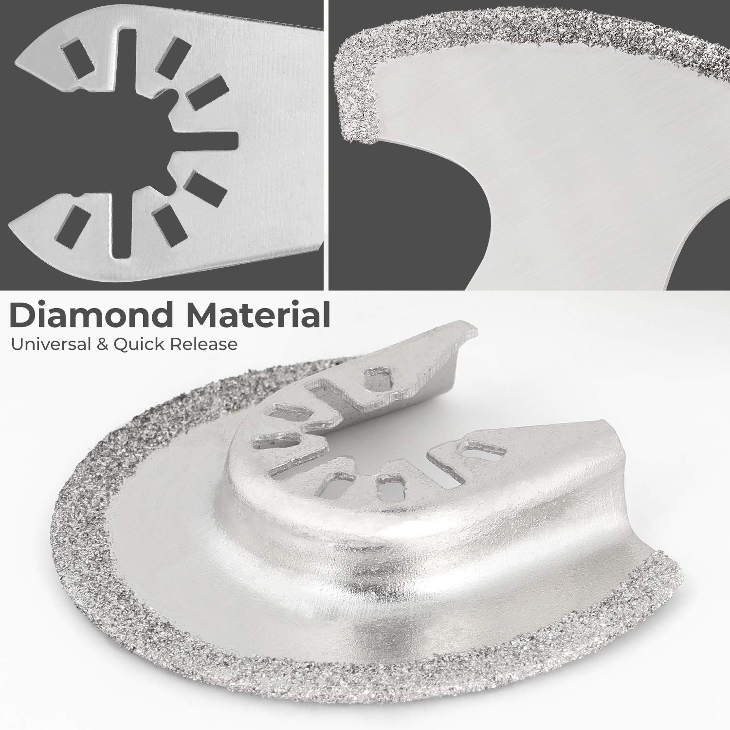 Diamond Oscillating Tool Blades, Ohuhu 7PCS Universal Grit Multitool Saw Blades Set for Tile Grout Mortar Concrete Masonry Removal