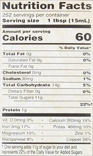 Golden Barrel Bulk Unsulfured Blackstrap Molasses Jug (128 Fl Oz)