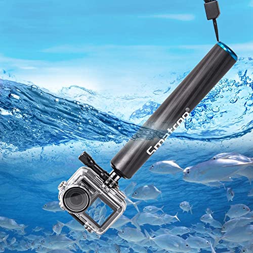 Smatree F1 Waterproof Floating Carbon Fiber Hand Grip Compatible for Gopro Max/ GoPro Hero 11/10/9/8/7/6/5/4/3/2/1/Session/GoPro Hero 2018/DJI Osmo Action 4/3