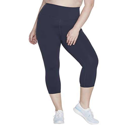 Skechers Women's GO Walk High Waisted Midcalf Legging, Bold Black, Medium