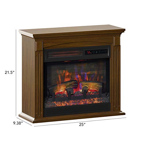 duraflameĀ® Wall Mantel with Infrared Quartz Electric Fireplace and Crackling Sound
