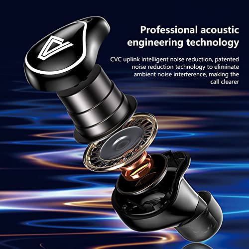 LILAJO Wireless Bluetooth Headset - True Stereo Binaural Earplugs with Light Magnetic Absorption - in-Ear Sports Headset - Noise Reduction Bluetooth Headset - Immersive Premium Sound