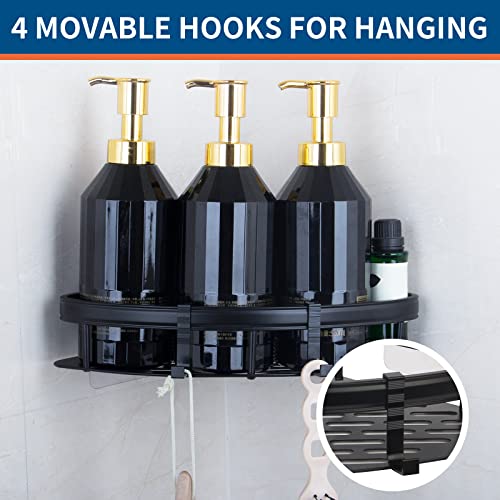 Shower Caddy, Shower Shelves-2 Pack, Adhesive Shower Organizer No Drilling, Large Capacity, Traceless Space Aluminum Adhesive Shower Bathroom Organizer, Shower Shelf for Inside Shower(Matte Black)