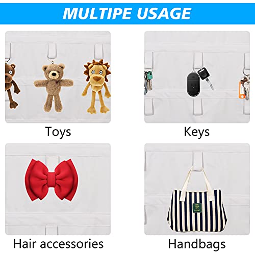 RUIFUU 24 Hat Pocket Over, With Over Door Hooks, Hat Storage for Baseball Caps,Baseball Cap Organizer, Clear Deep Pockets to Protect and Display Your Baseball Cap Collection(White)
